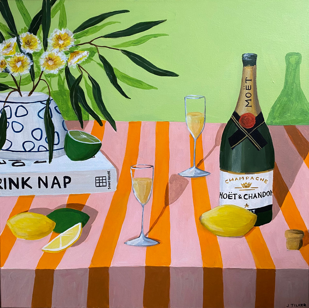 Jo Tilker - Bubbles for two on a pink and orange tablecloth – The ...